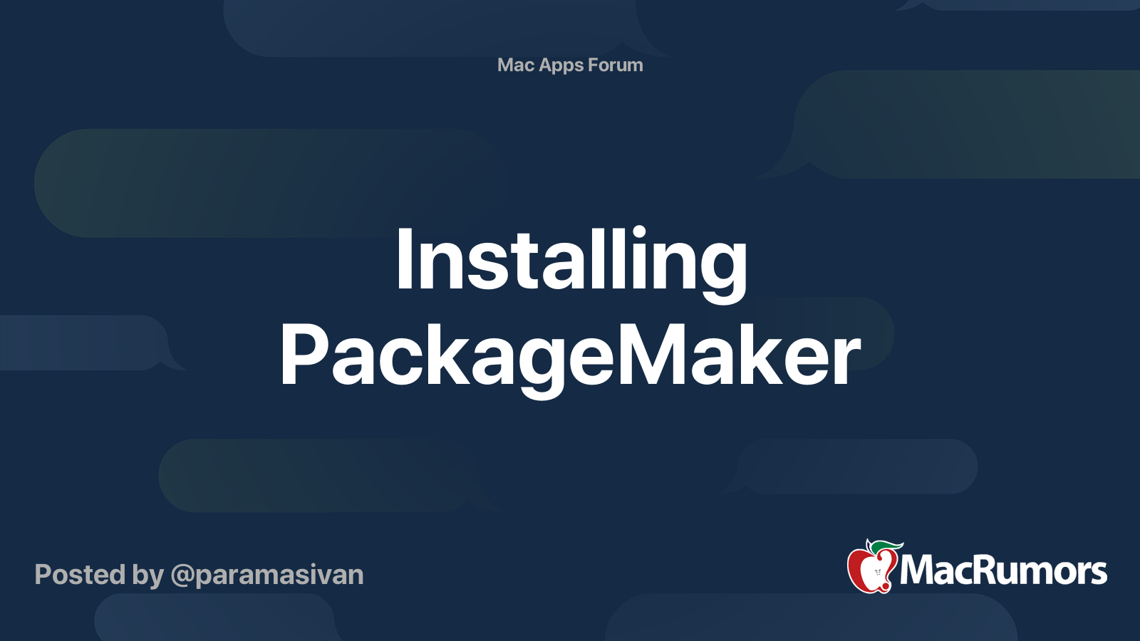 Installing PackageMaker | MacRumors Forums