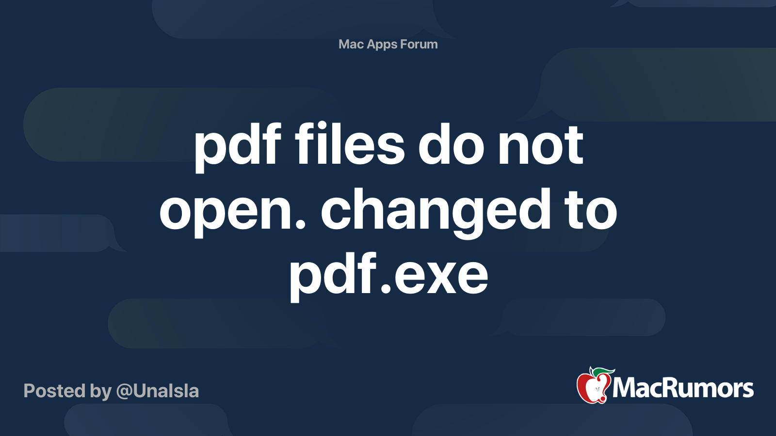 pdf files do not open. changed to pdf.exe | MacRumors Forums