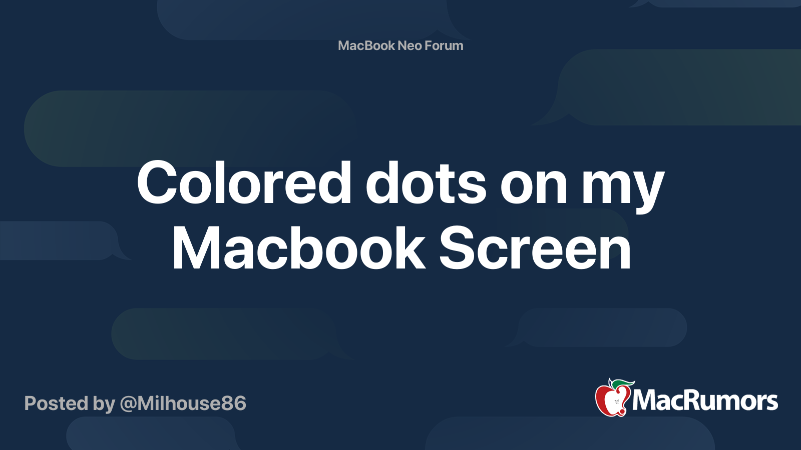 Colored dots on my Macbook Screen | MacRumors Forums