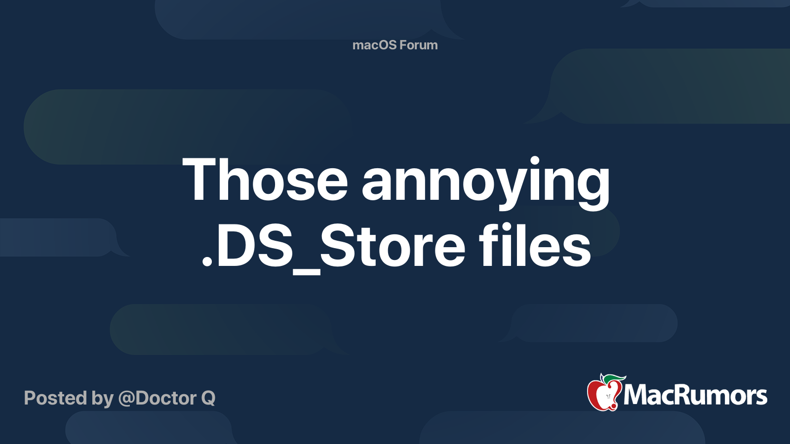 Those annoying .DS_Store files | MacRumors Forums