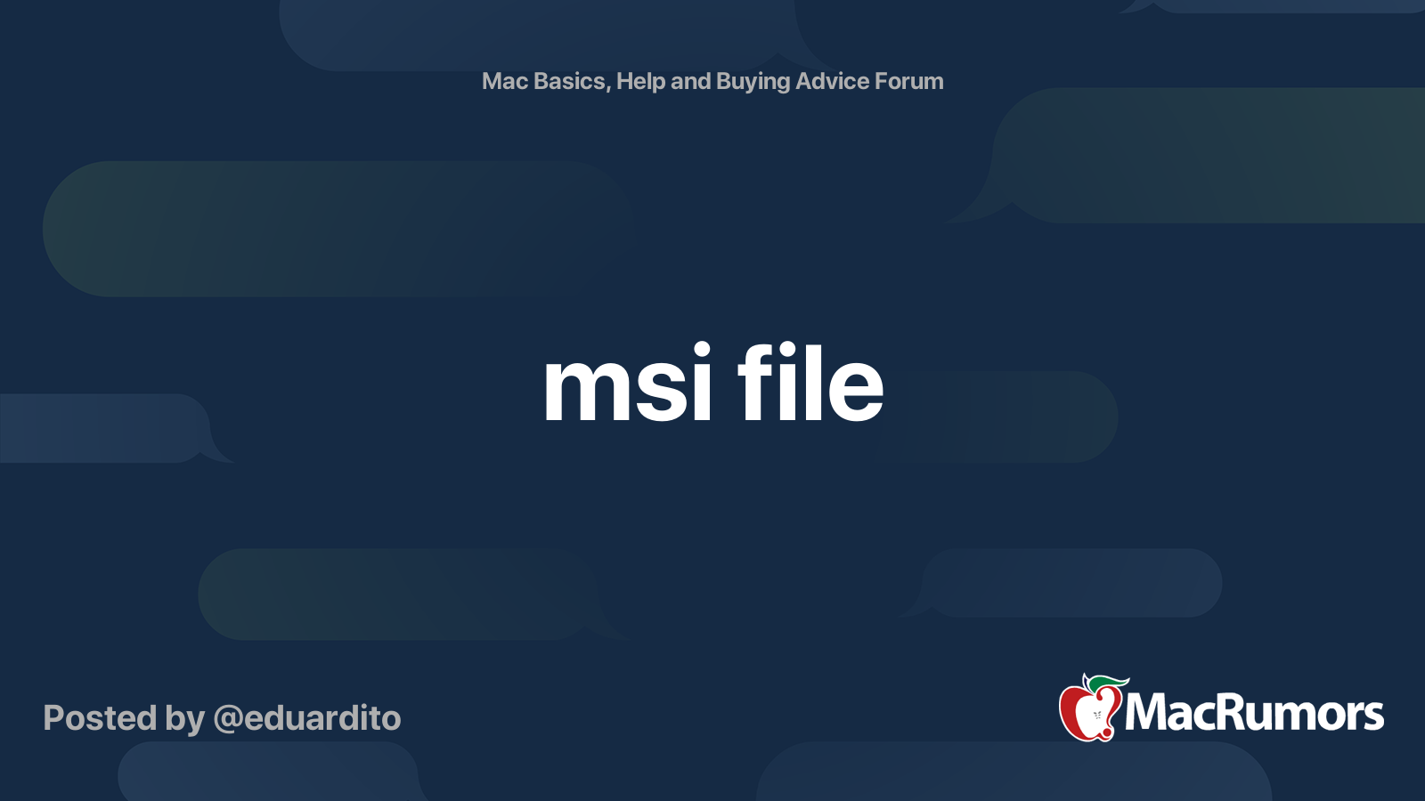 msi file | MacRumors Forums