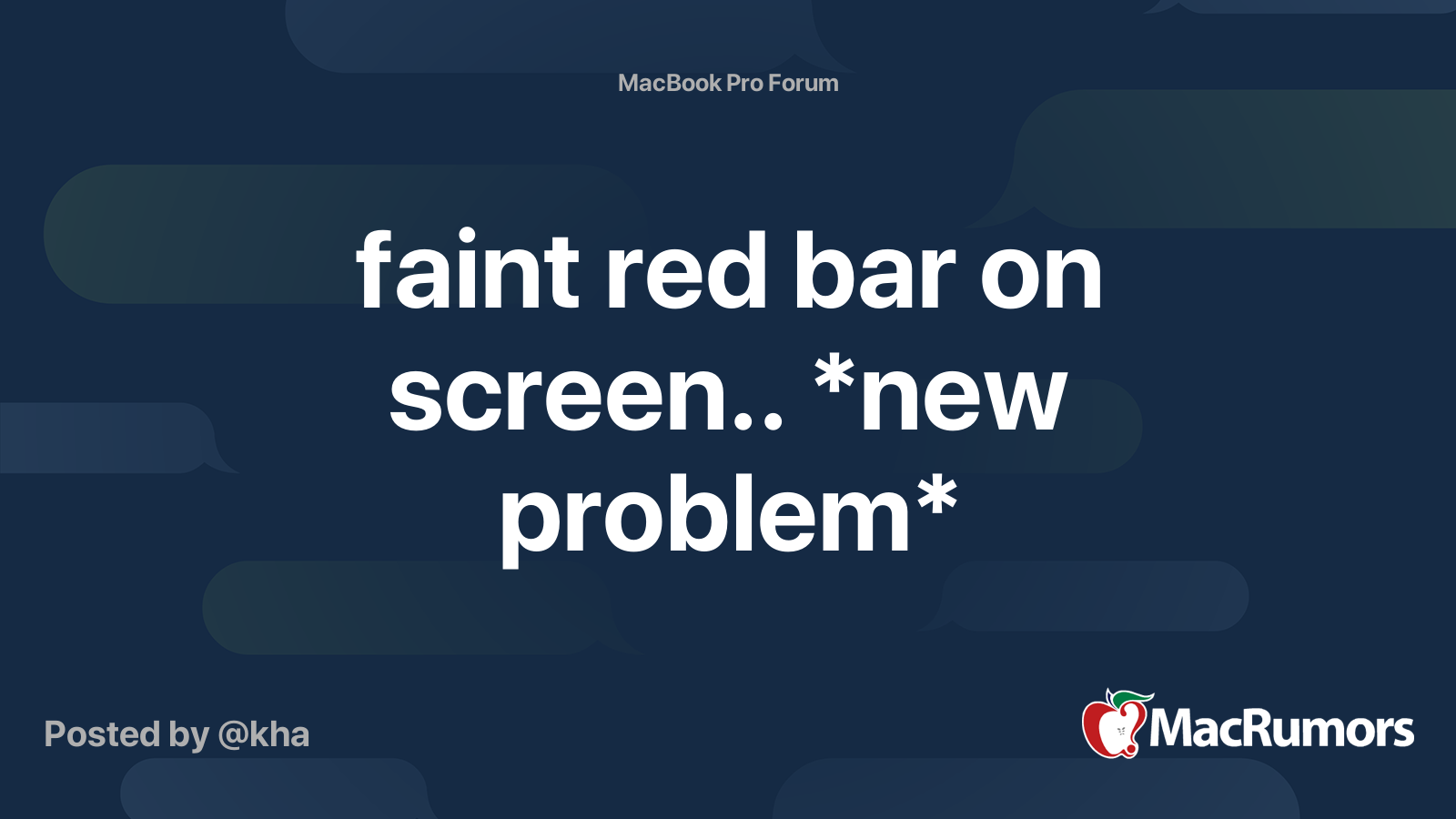 faint red bar on screen.. *new problem* | MacRumors Forums