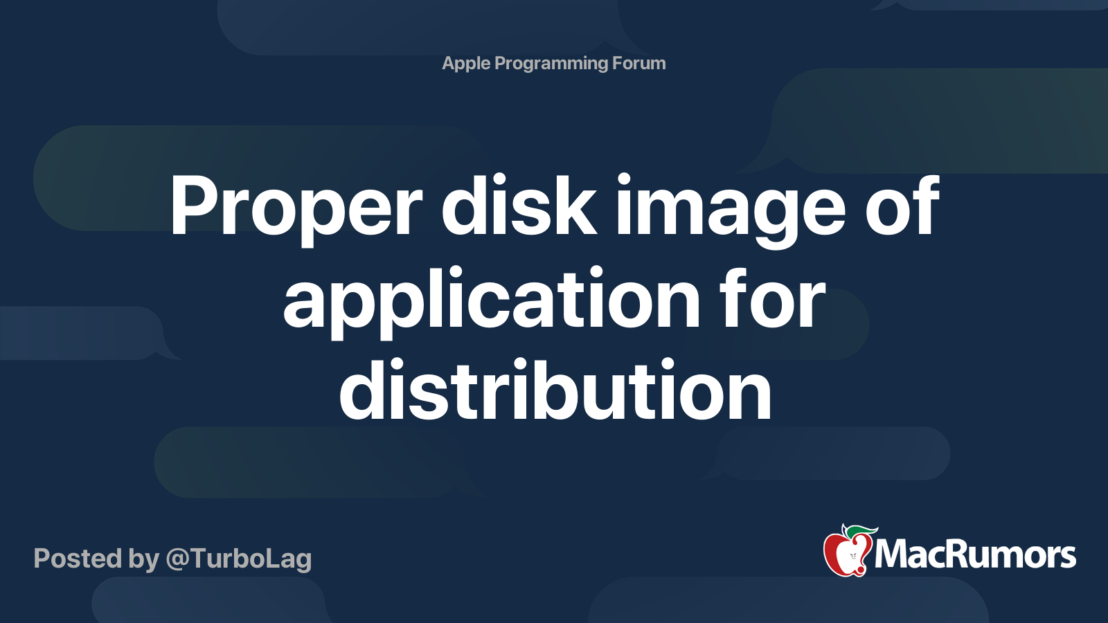 Proper disk image of application for distribution | MacRumors Forums