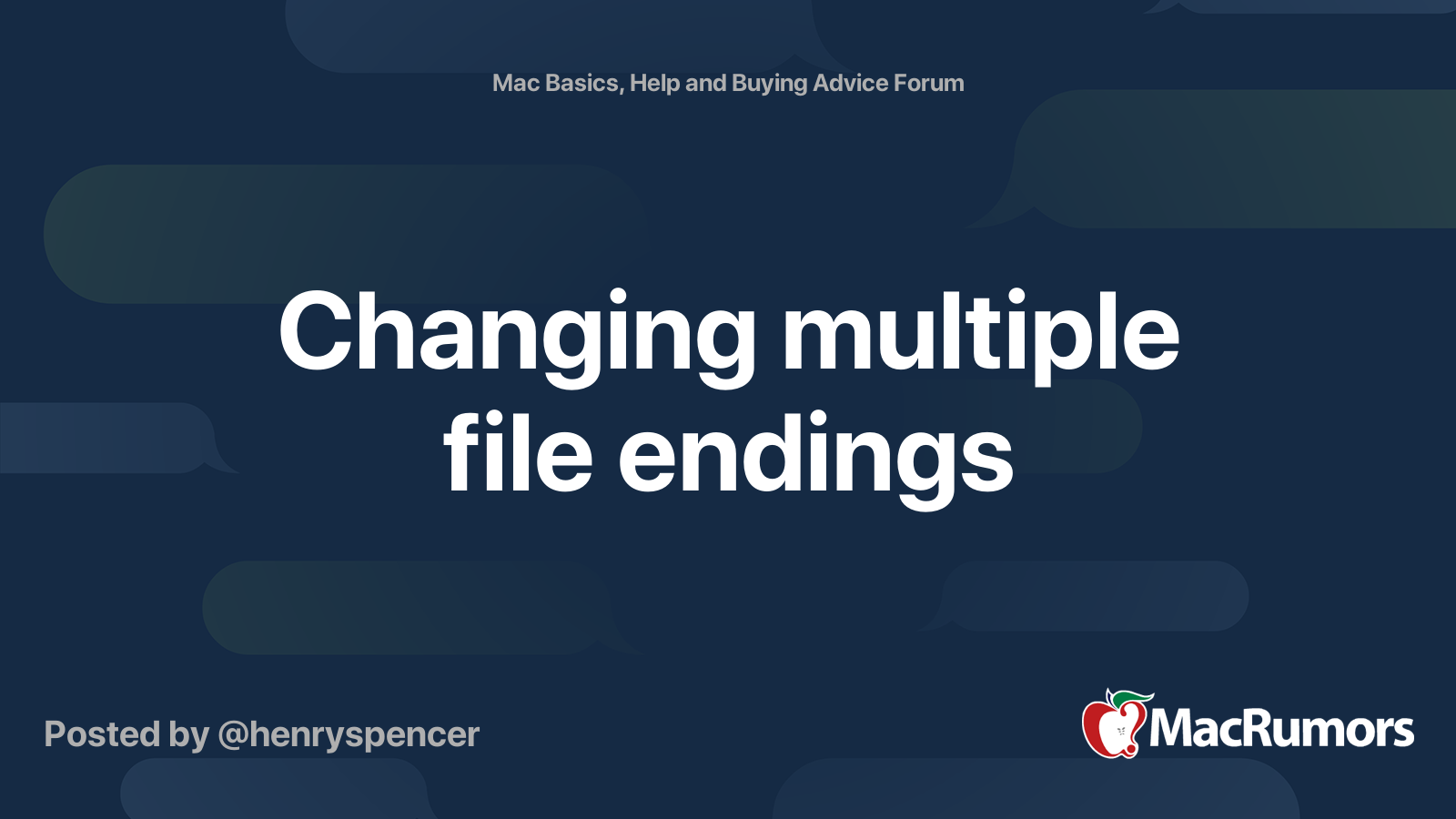 Changing multiple file endings | MacRumors Forums