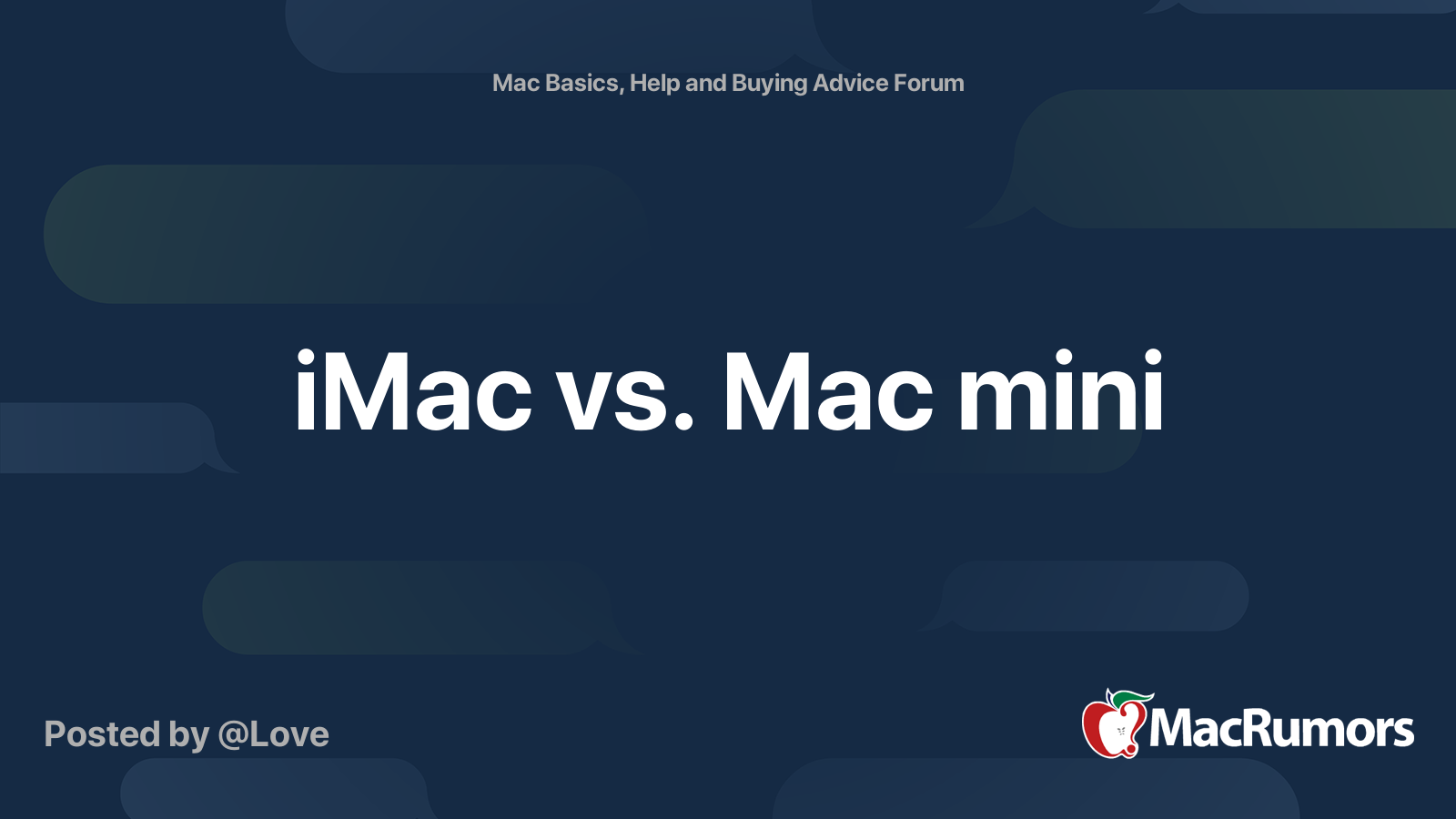 iMac vs. Mac mini | MacRumors Forums