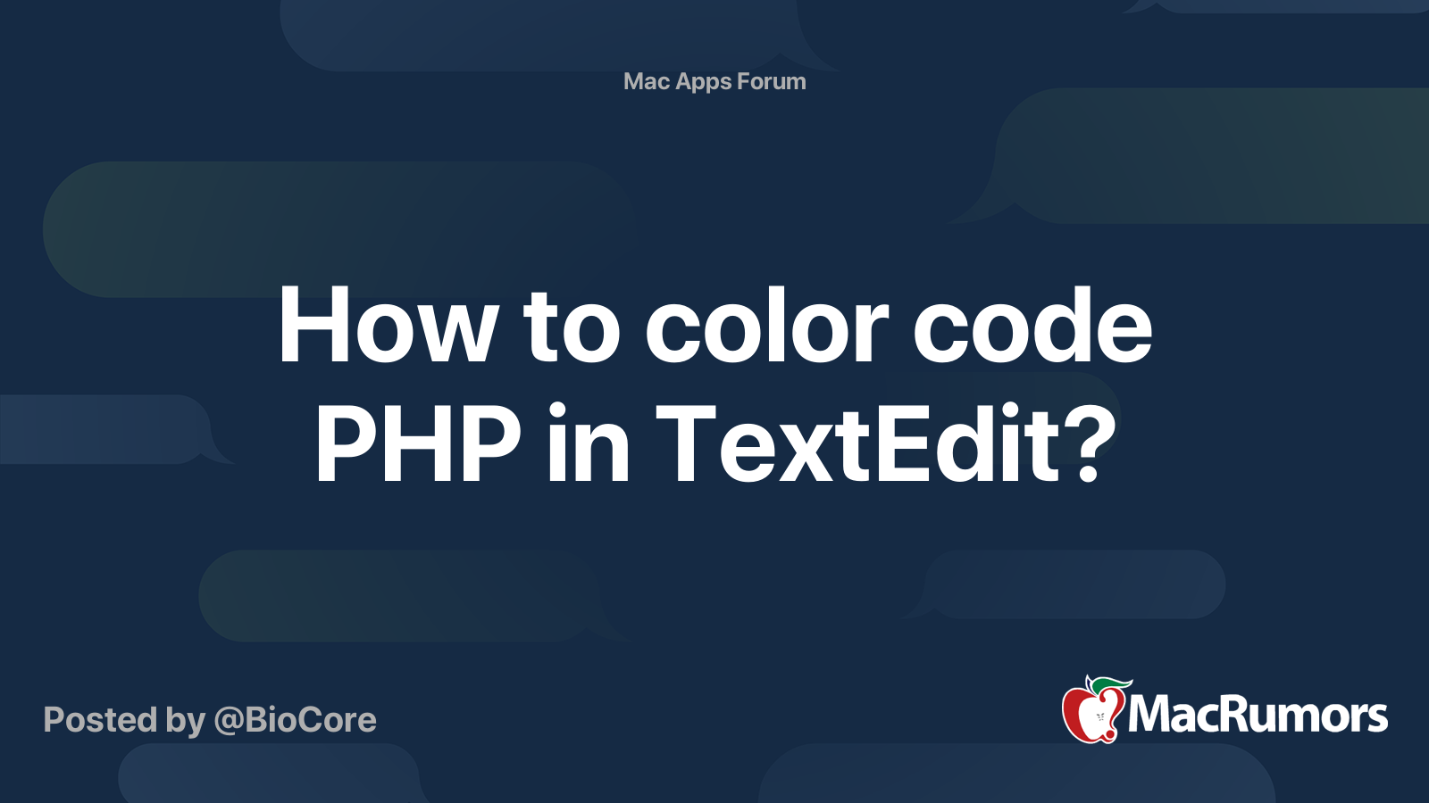 How To Color Code Php In Textedit Macrumors Forums 