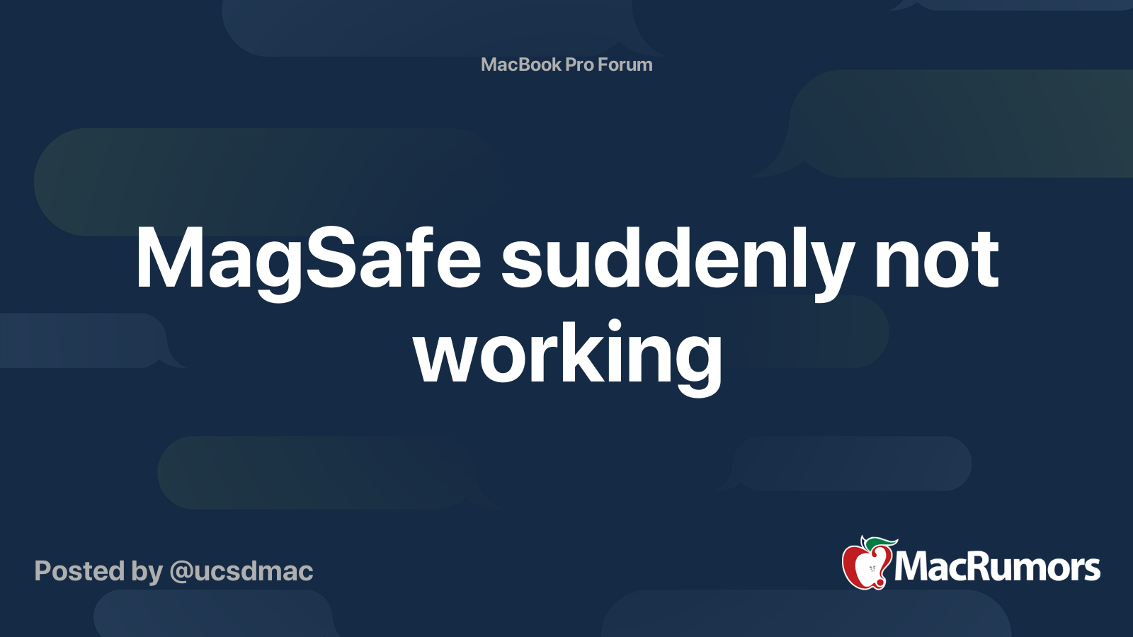 MagSafe suddenly not working | MacRumors Forums