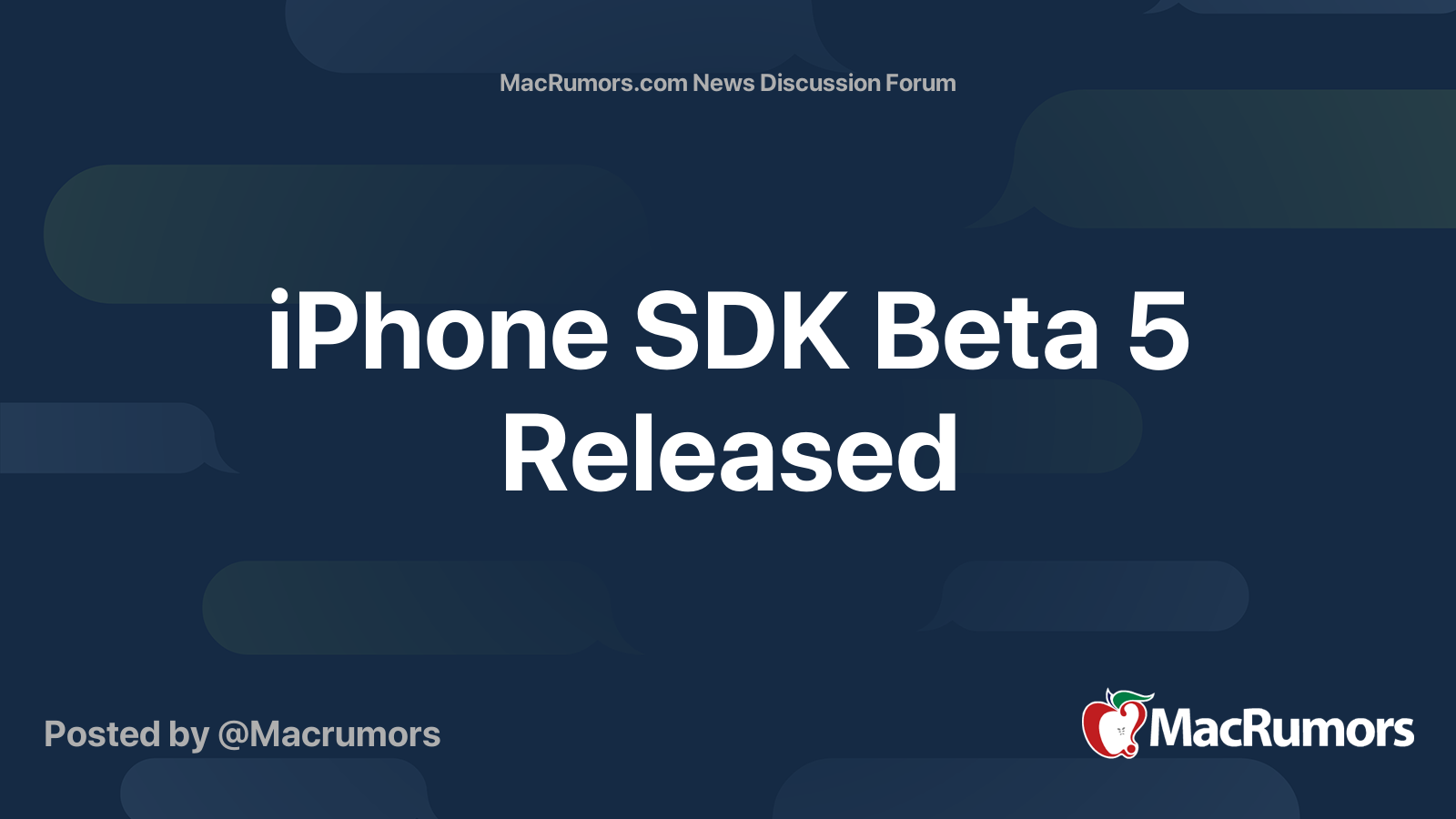 iPhone SDK Beta 5 Released | MacRumors Forums