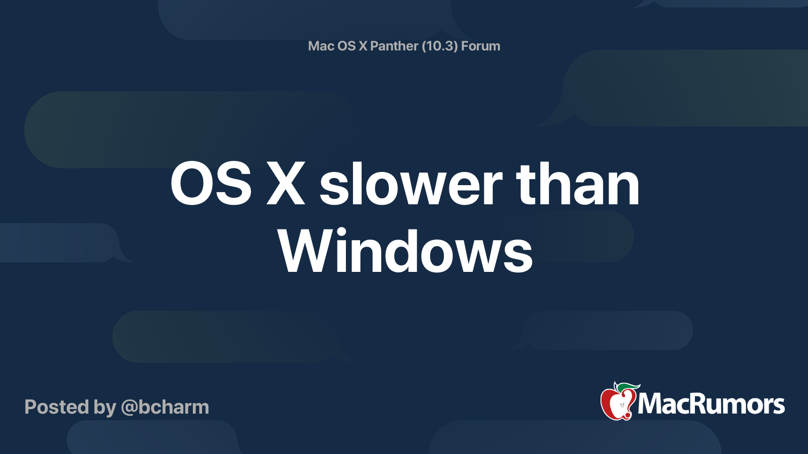 Os X Slower Than Windows Macrumors Forums