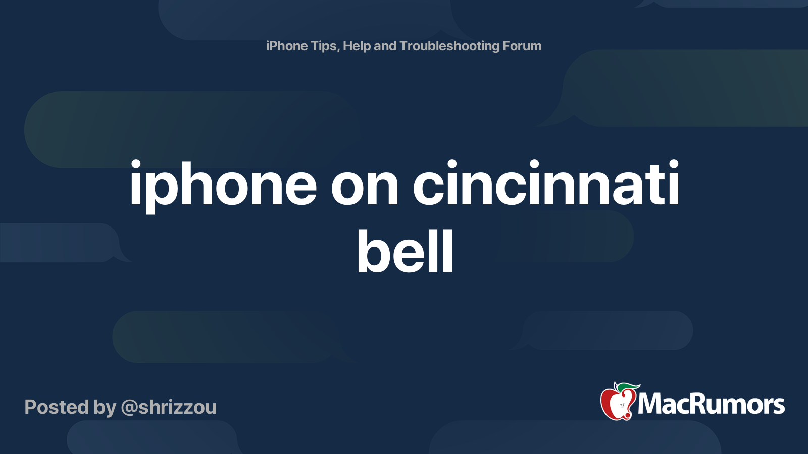 iphone on cincinnati bell | MacRumors Forums