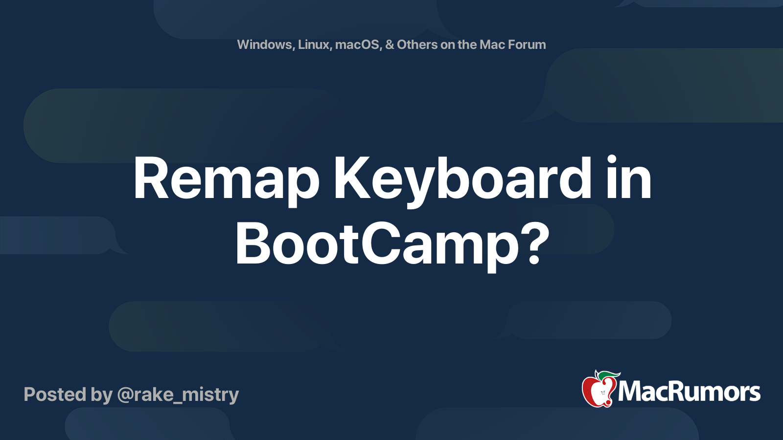 Remap Keyboard in BootCamp? | MacRumors Forums