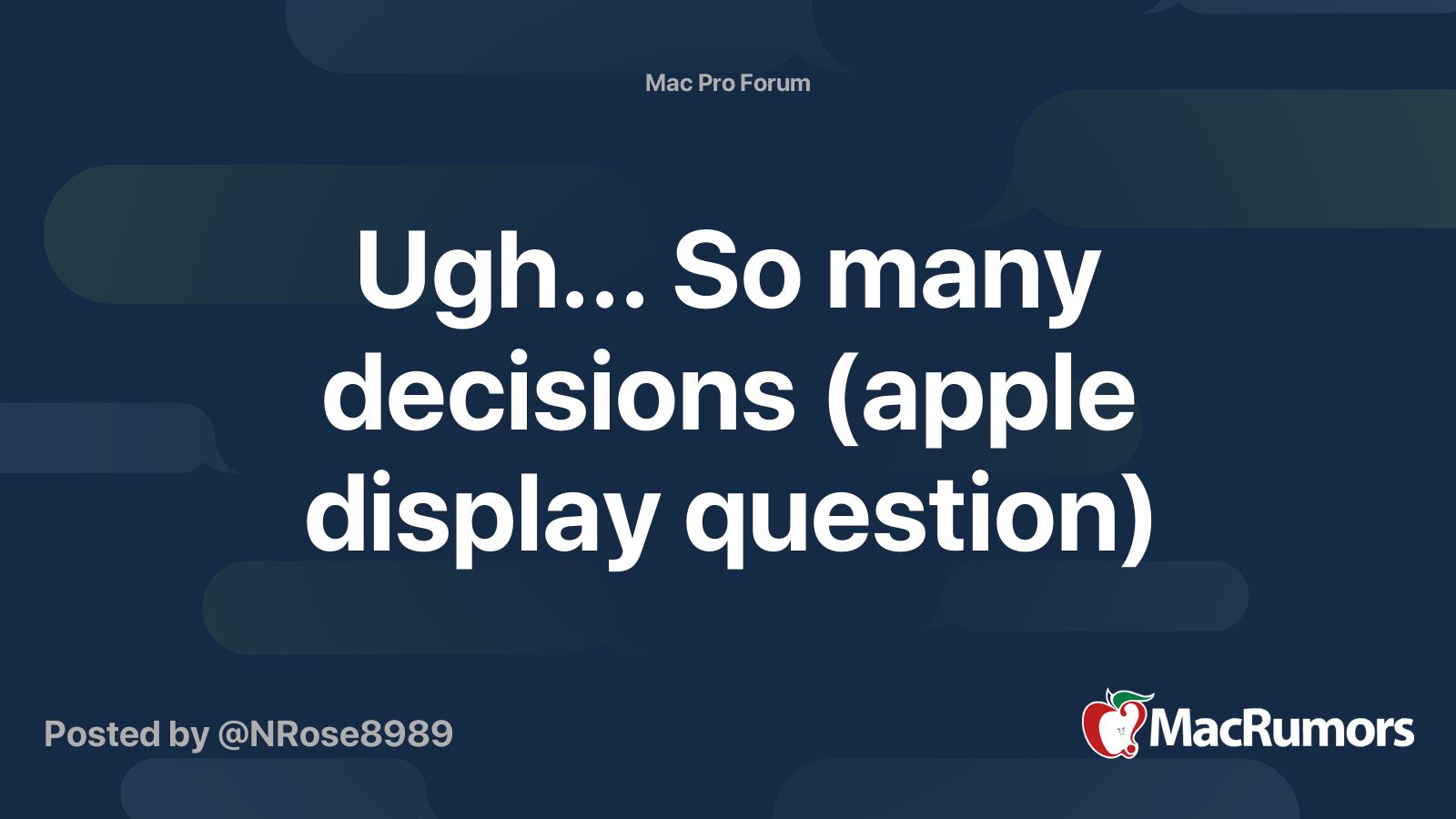 Ugh... So many decisions (apple display question) | MacRumors Forums