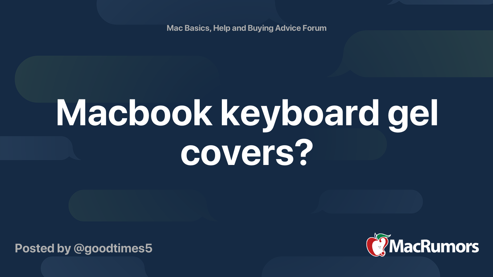 Macbook keyboard gel covers? | MacRumors Forums