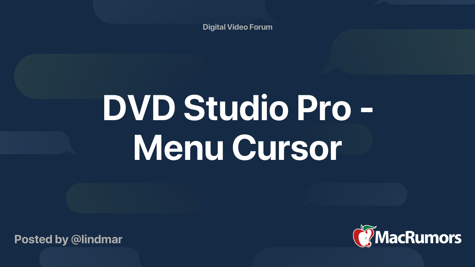 DVD Studio Pro - Menu Cursor | MacRumors Forums