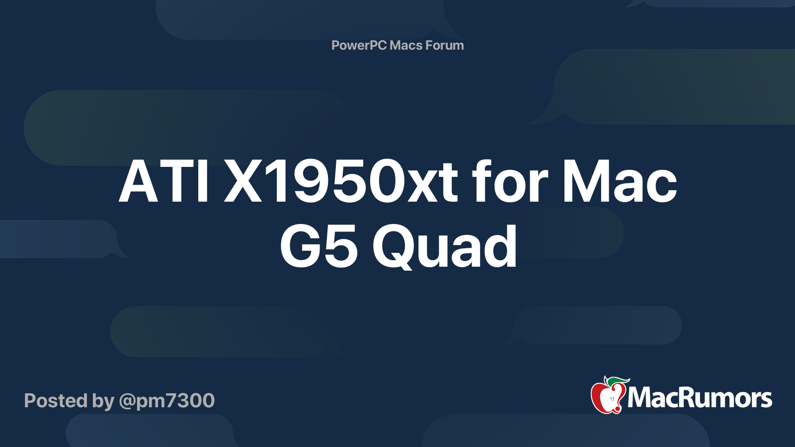 ATI X1950xt for Mac G5 Quad | MacRumors Forums