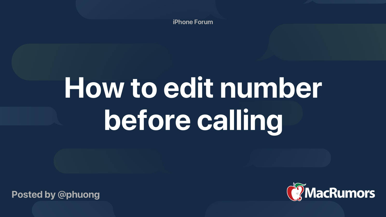 How to edit number before calling | MacRumors Forums