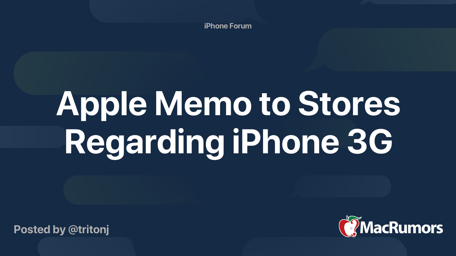 Apple Memo to Stores Regarding iPhone 3G | MacRumors Forums