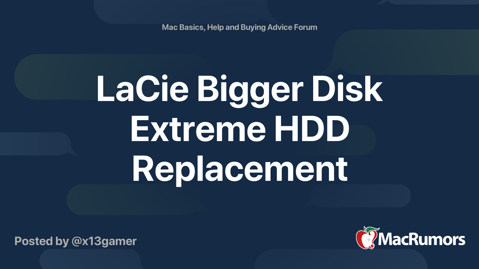 LaCie Bigger Disk Extreme HDD Replacement | MacRumors Forums