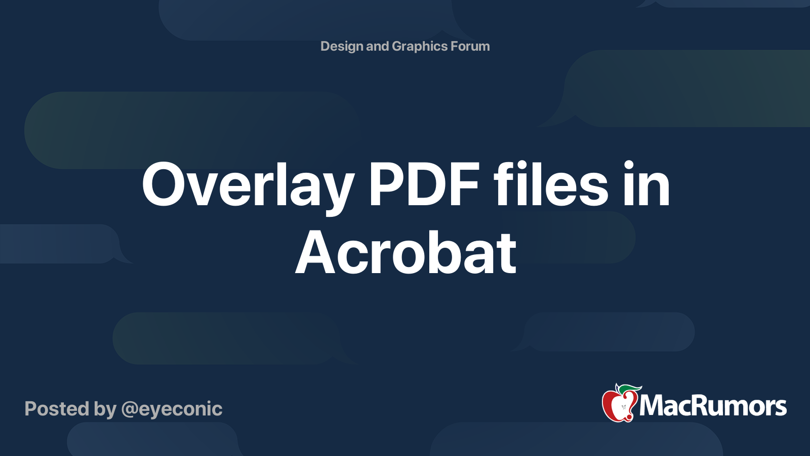 Overlay PDF files in Acrobat | MacRumors Forums