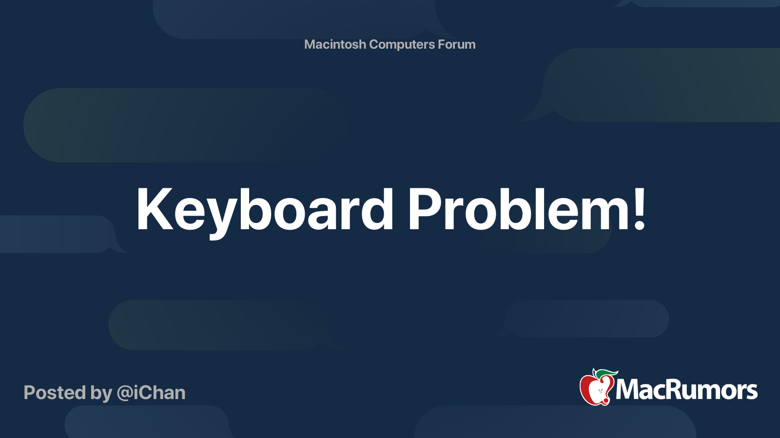 Keyboard Problem! | MacRumors Forums
