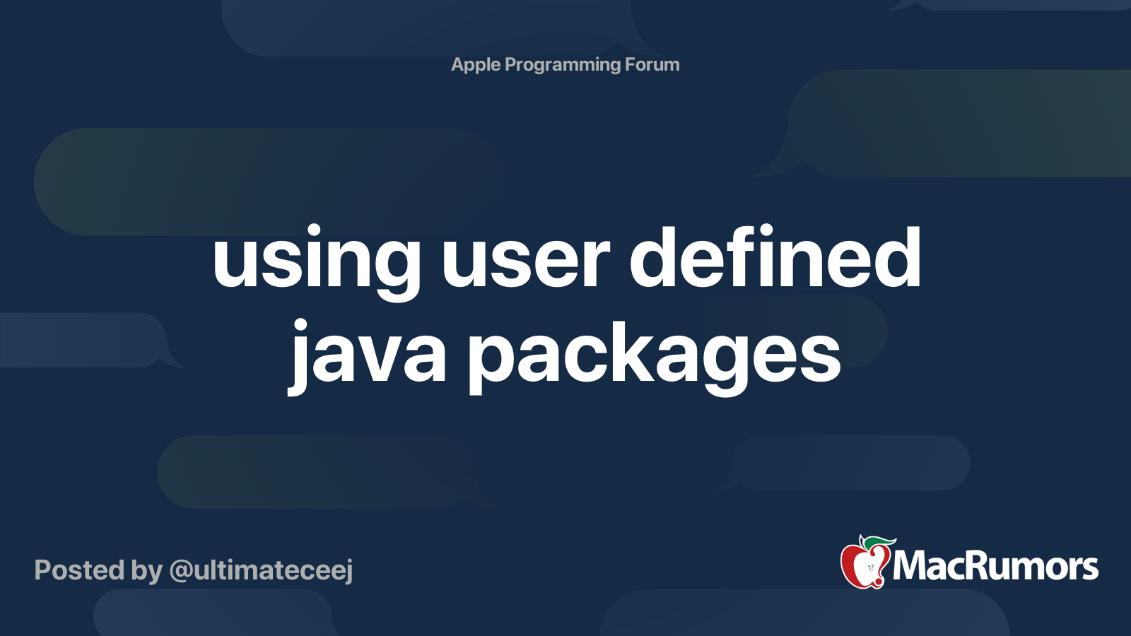 Using User Defined Java Packages Macrumors Forums
