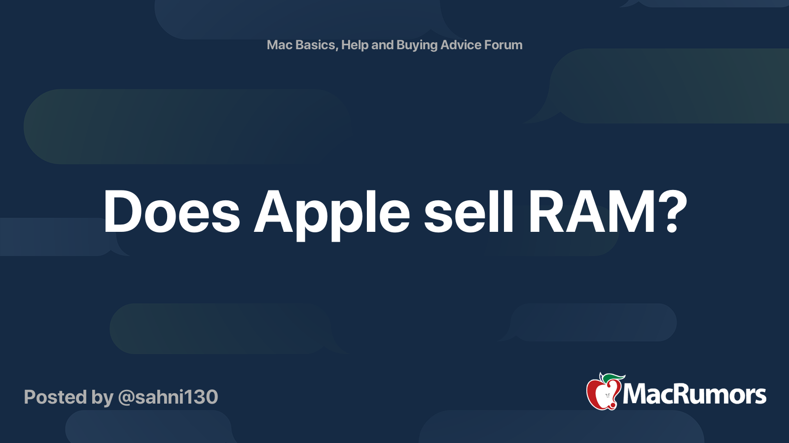 Does Apple sell RAM? | MacRumors Forums