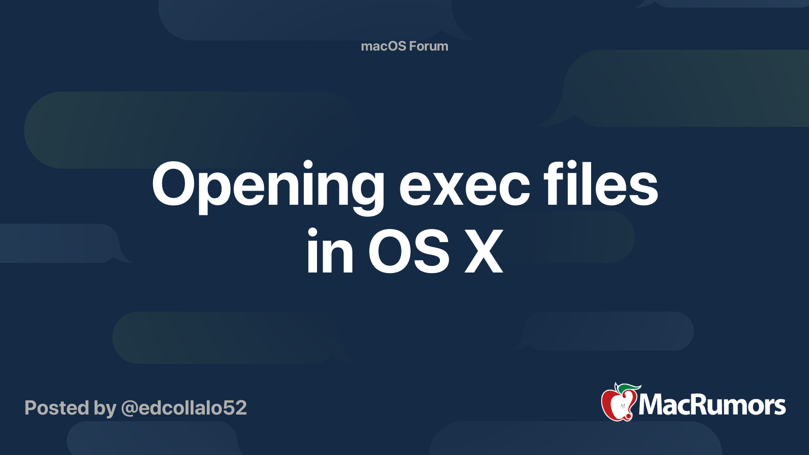Opening exec files in OS X | MacRumors Forums