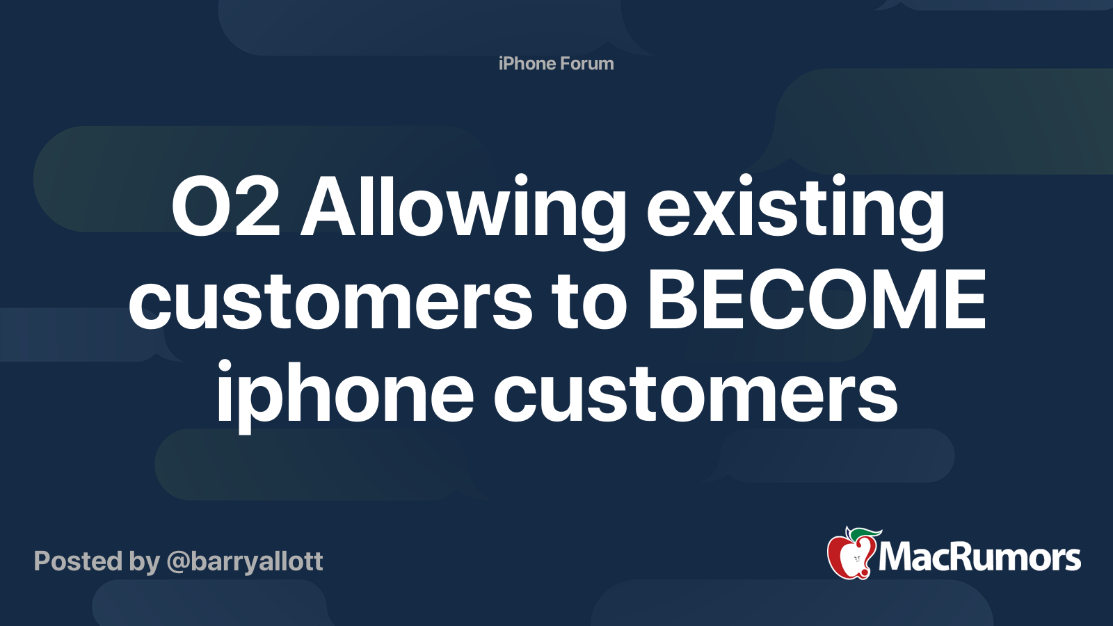O2 Allowing existing customers to BECOME iphone customers | MacRumors ...