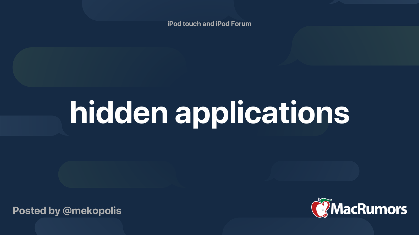 hidden applications | MacRumors Forums