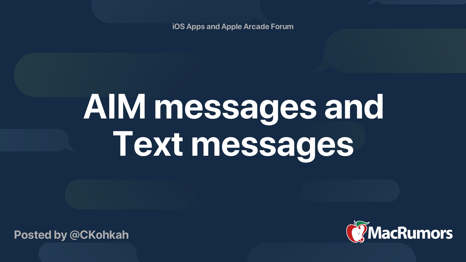 AIM messages and Text messages | MacRumors Forums