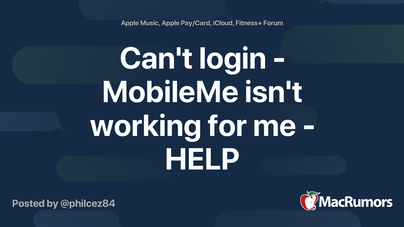 Can't login - MobileMe isn't working for me - HELP | MacRumors Forums