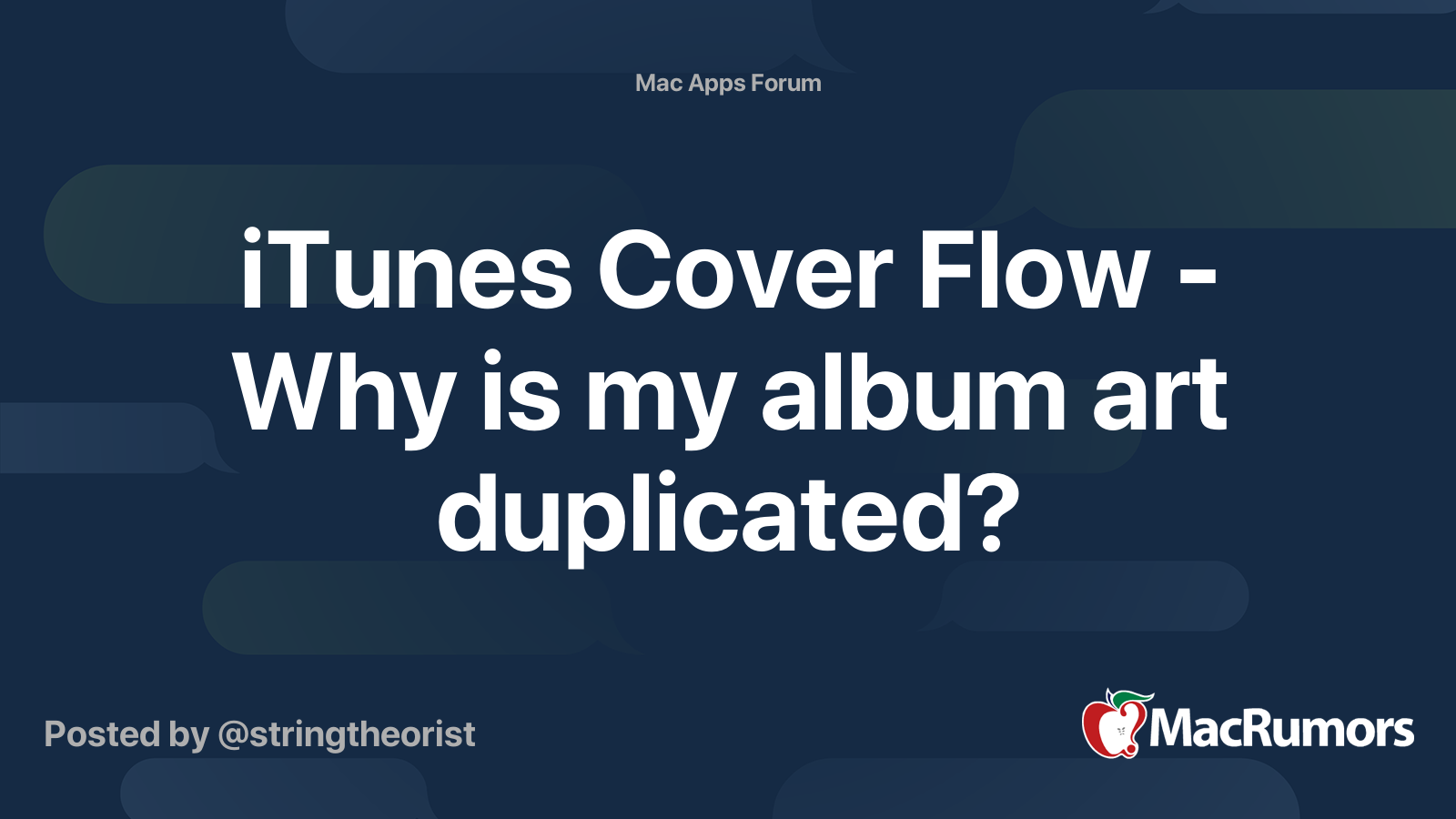 iTunes Cover Flow - Why is my album art duplicated? | MacRumors Forums