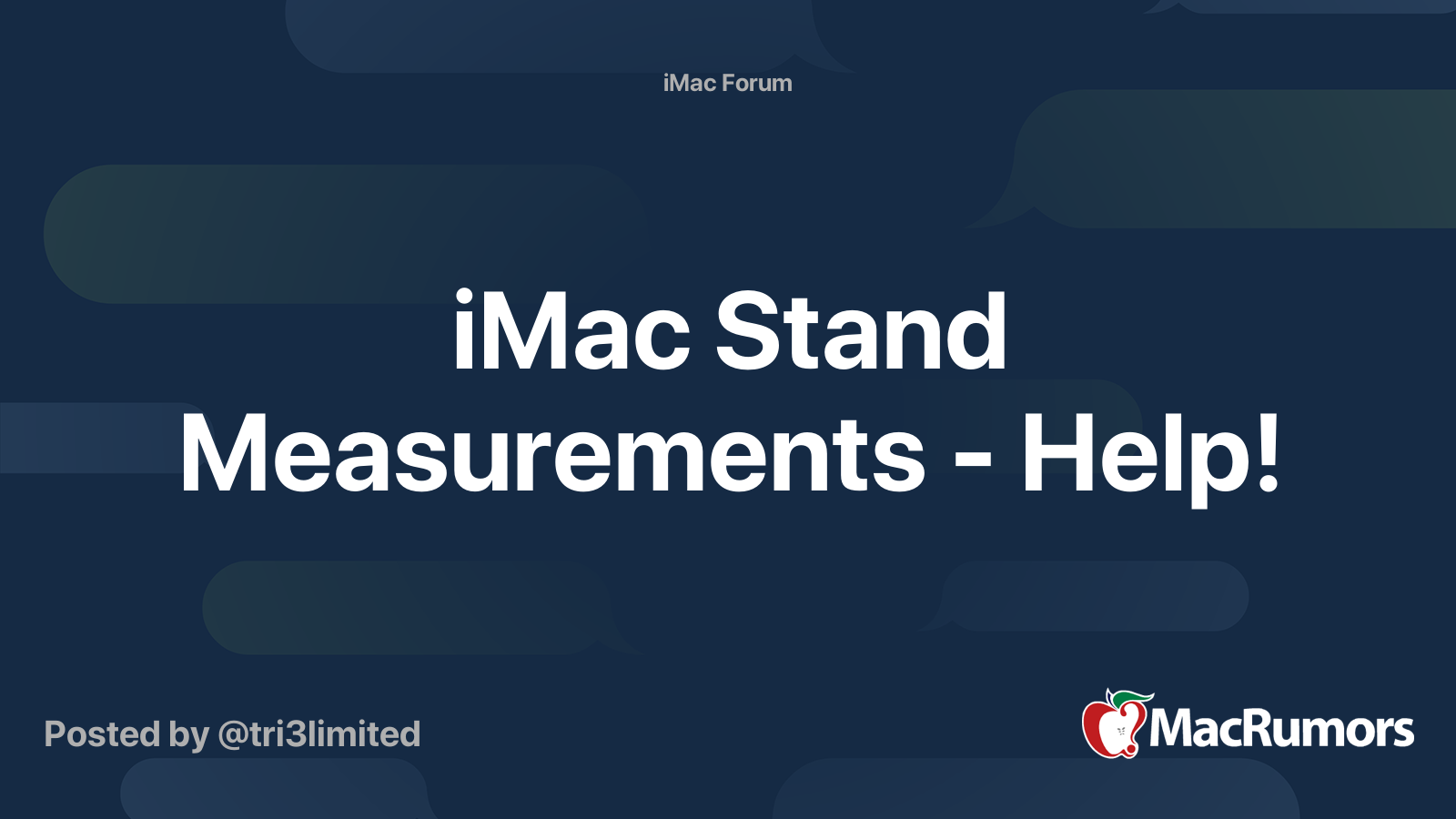 iMac Stand Measurements - Help! | MacRumors Forums