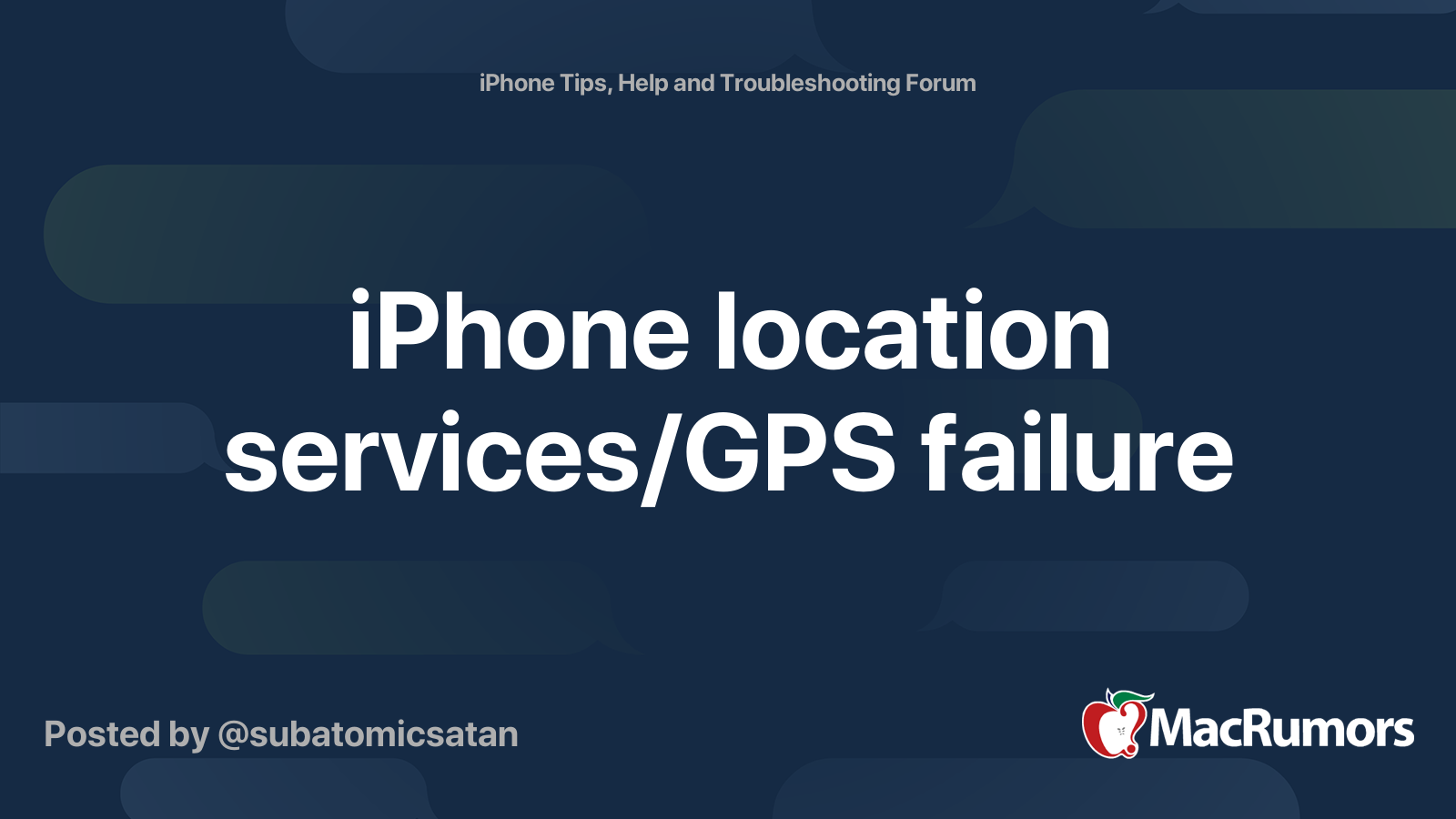iPhone location services/GPS failure | MacRumors Forums