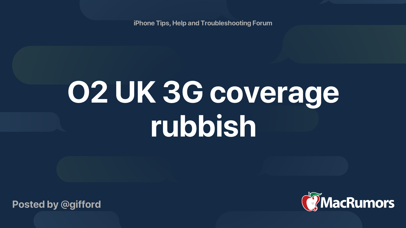 O2 UK 3G coverage rubbish | MacRumors Forums