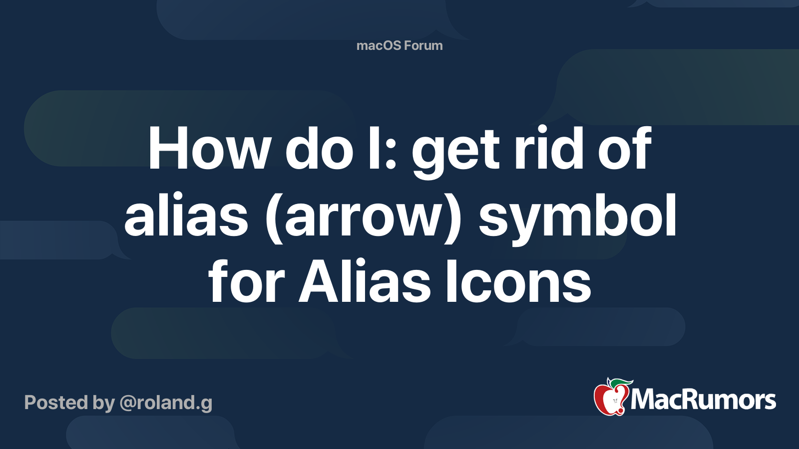 How Do I Get Rid Of Alias Arrow Symbol For Alias Icons Macrumors Forums