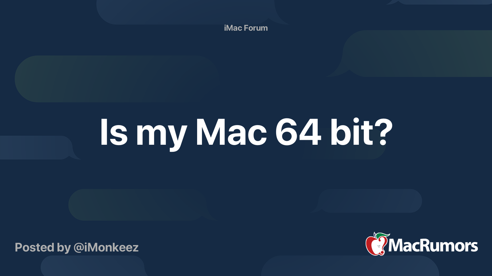 Is my Mac 64 bit? | MacRumors Forums