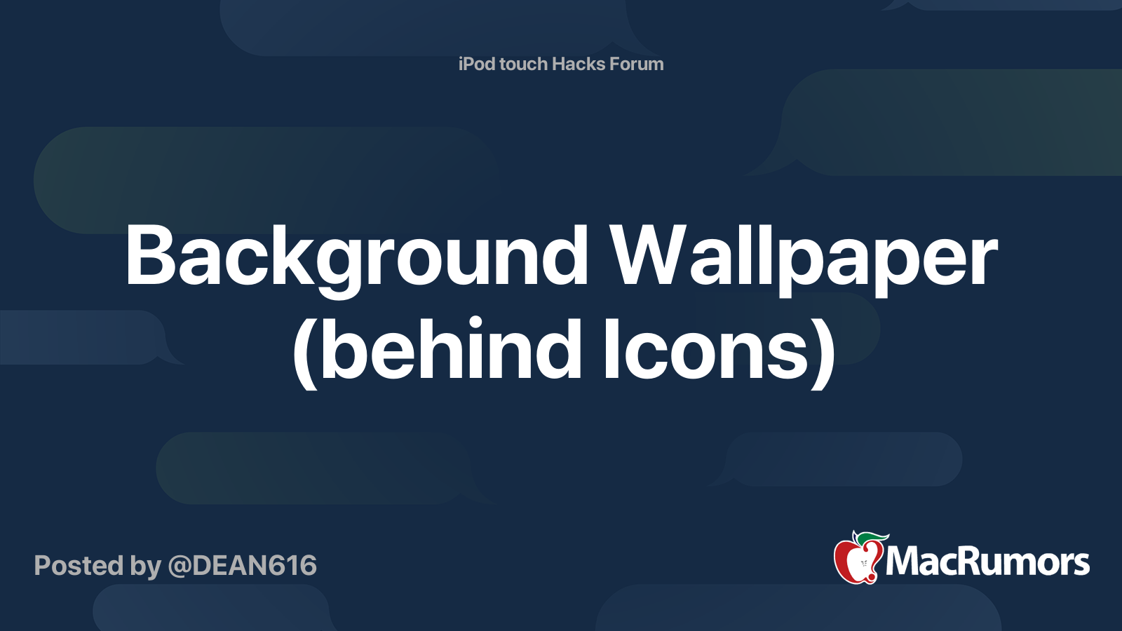 Background Wallpaper (behind Icons) | MacRumors Forums