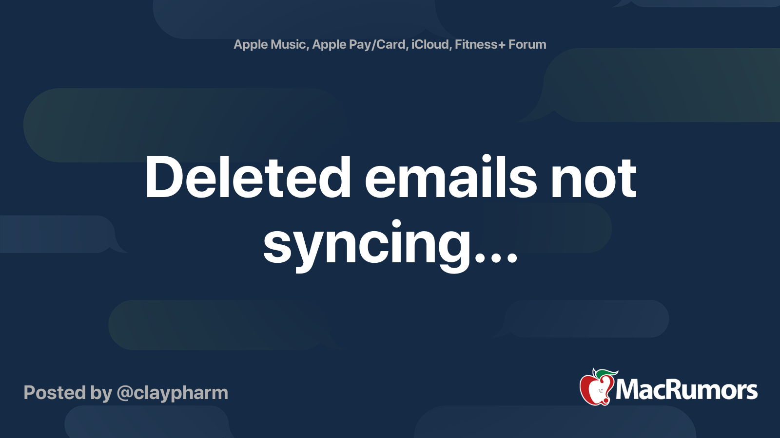 Deleted emails not syncing... | MacRumors Forums