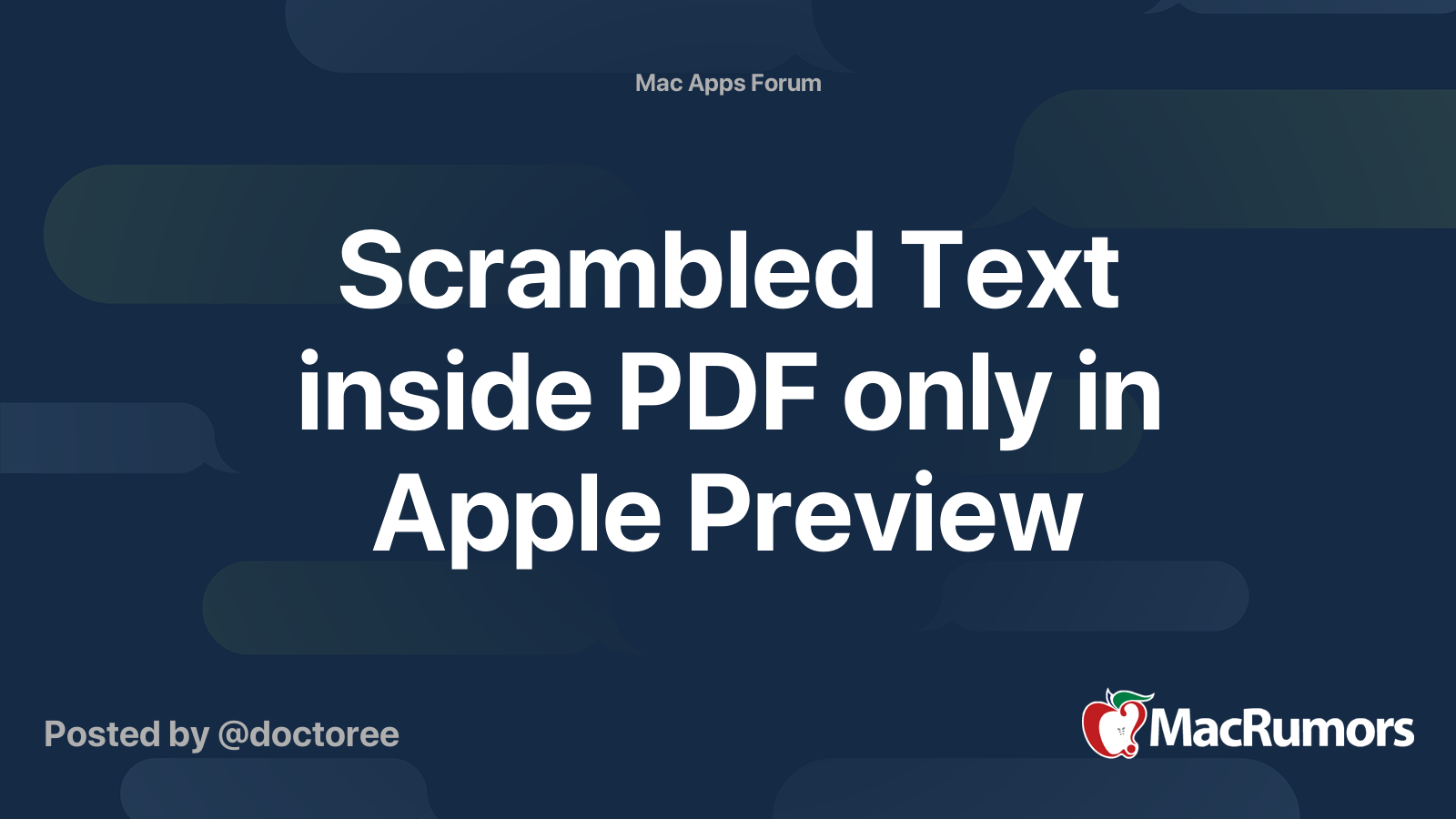 Scrambled Text inside PDF only in Apple Preview | MacRumors Forums