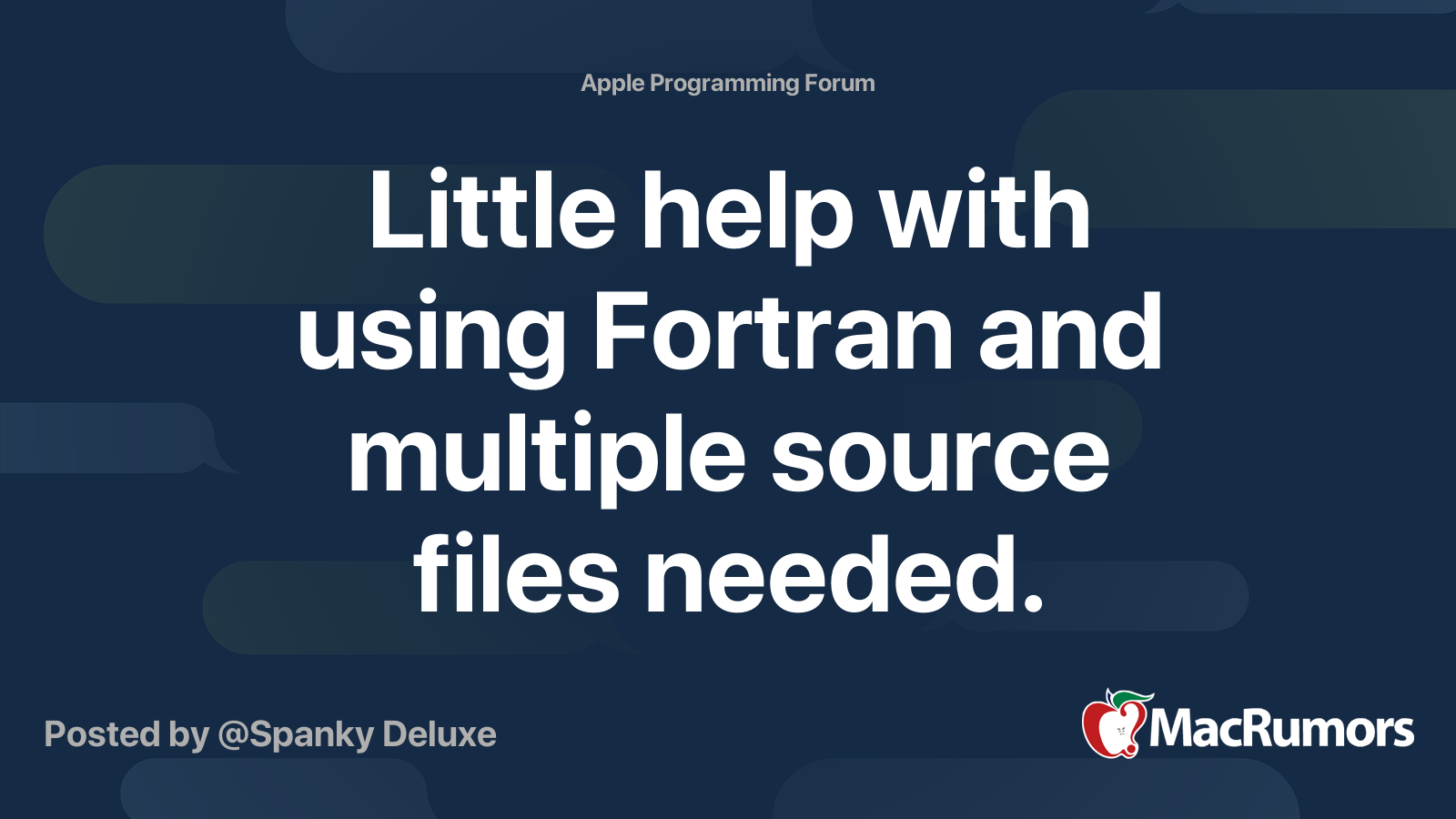 Little help with using Fortran and multiple source files needed. | MacRumors Forums