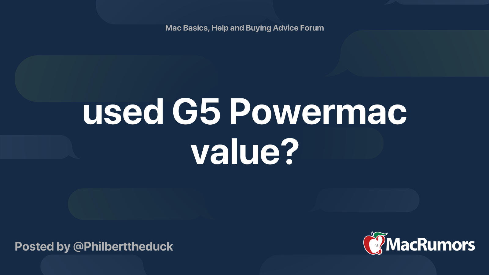 used G5 Powermac value? | MacRumors Forums