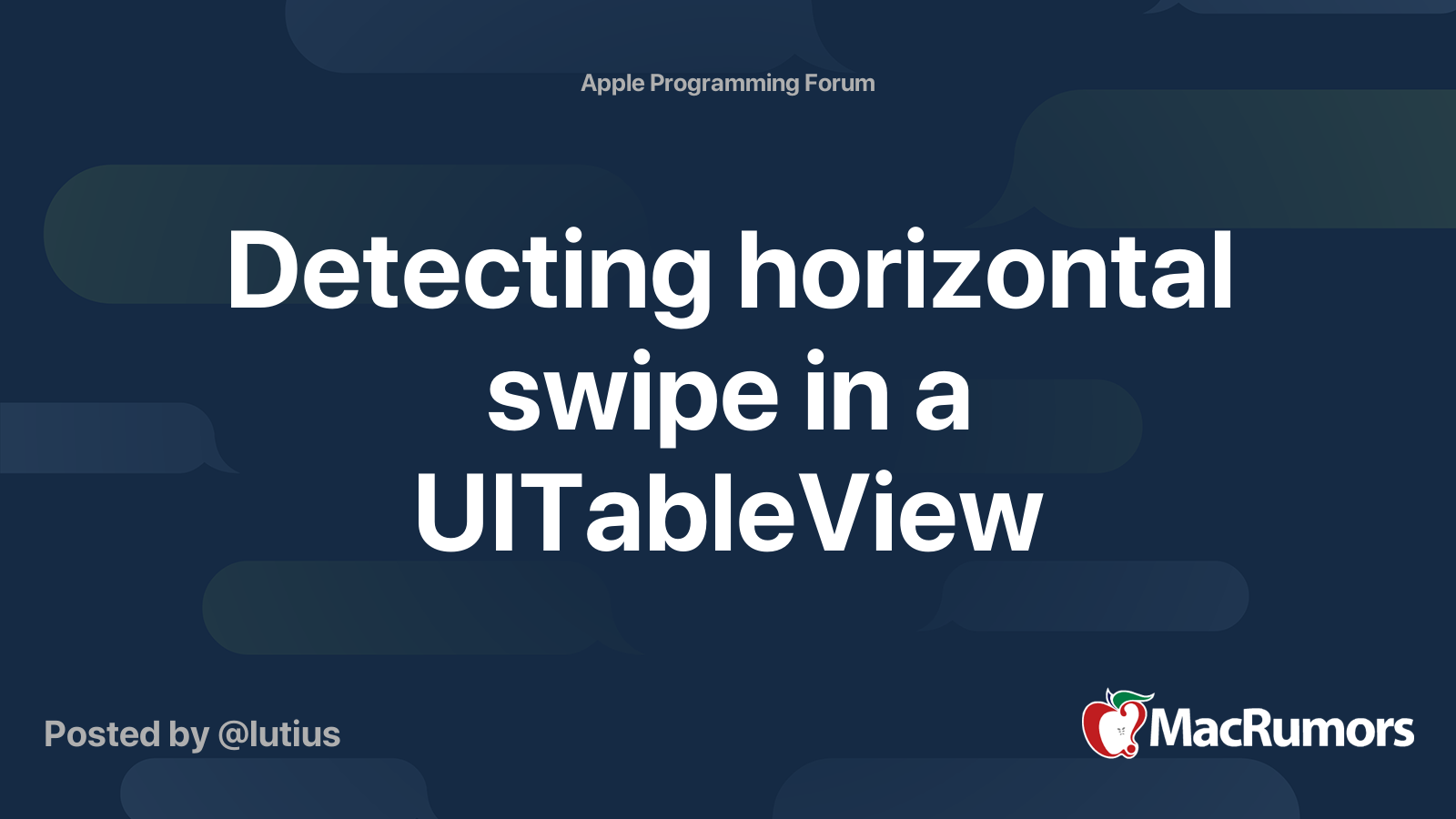 Detecting Horizontal Swipe In A Uitableview Macrumors Forums