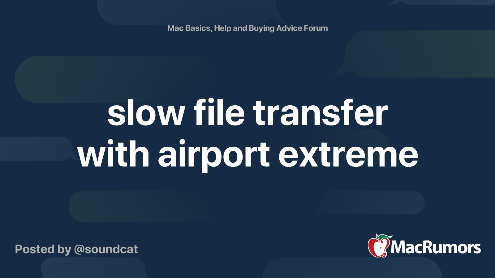 slow file transfer with airport extreme | MacRumors Forums