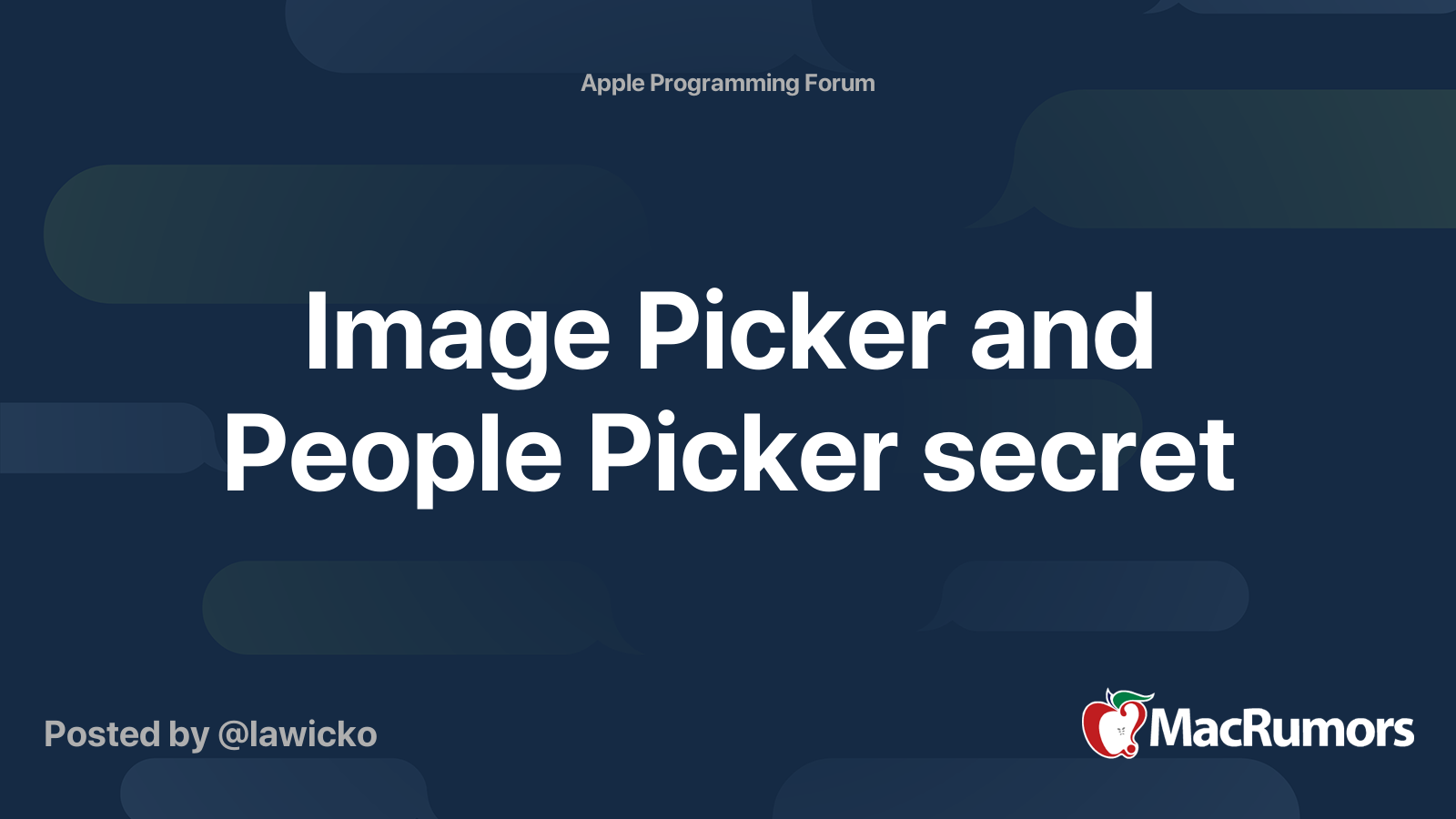 Image Picker and People Picker secret | MacRumors Forums