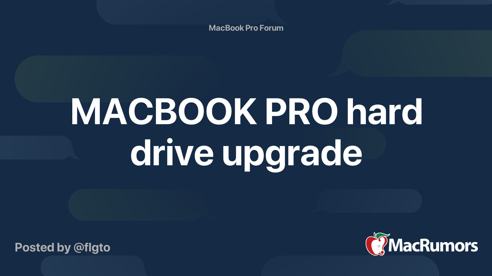 MACBOOK PRO hard drive upgrade | MacRumors Forums