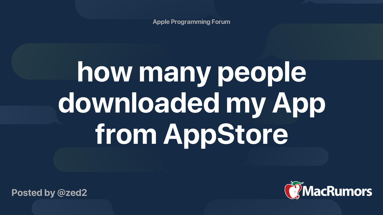 how many people downloaded my App from AppStore | MacRumors Forums