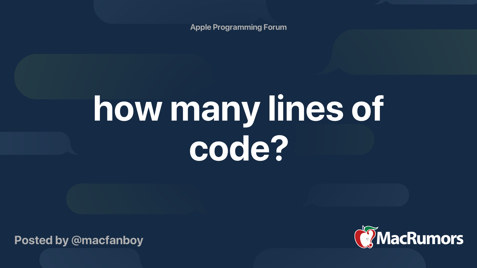 how many lines of code? | MacRumors Forums