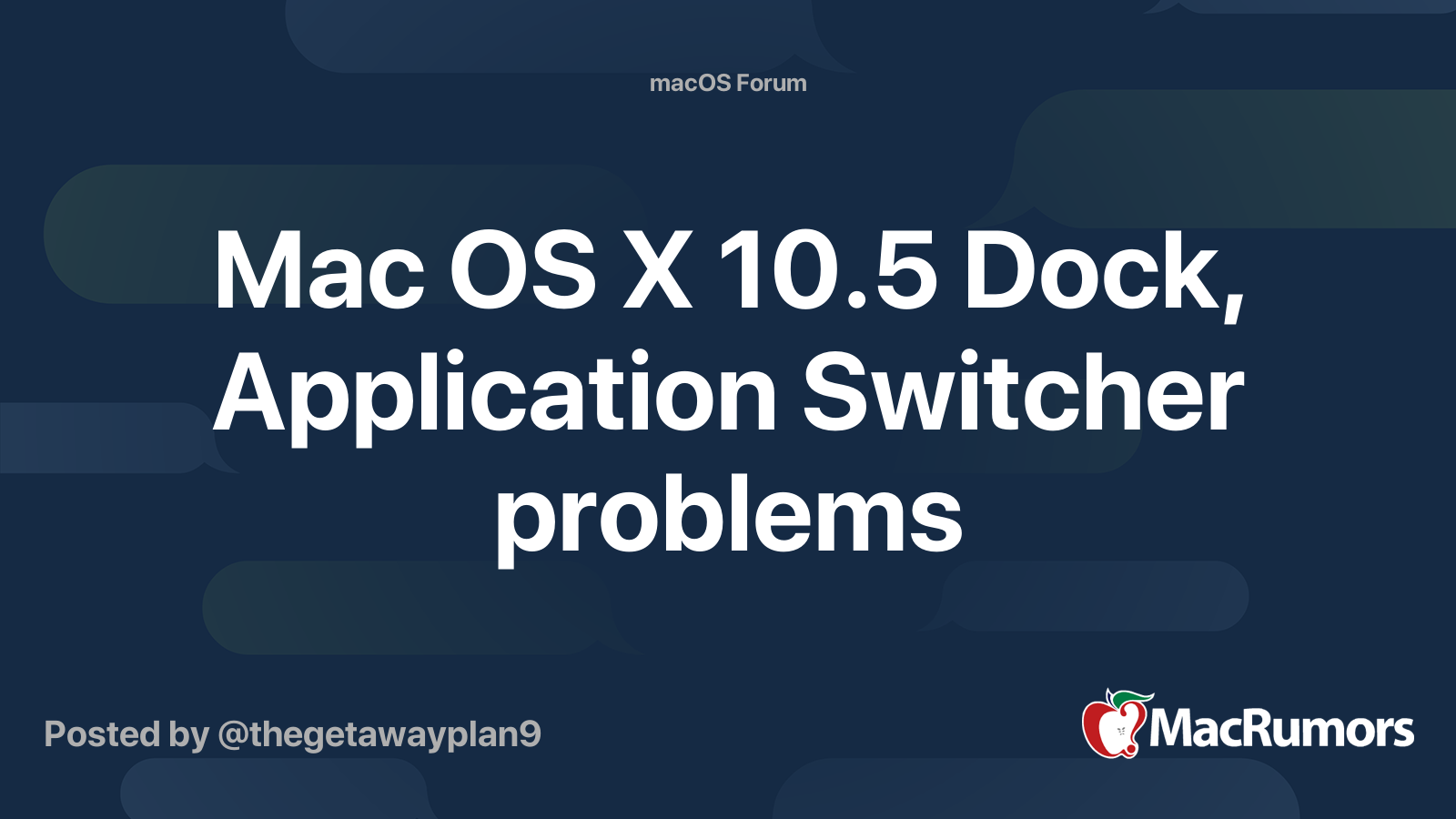 Mac OS X 10.5 Dock, Application Switcher problems | MacRumors Forums