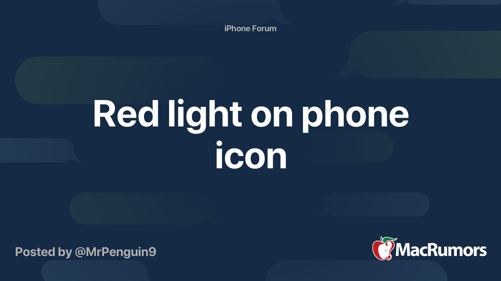 Red light on phone icon | MacRumors Forums